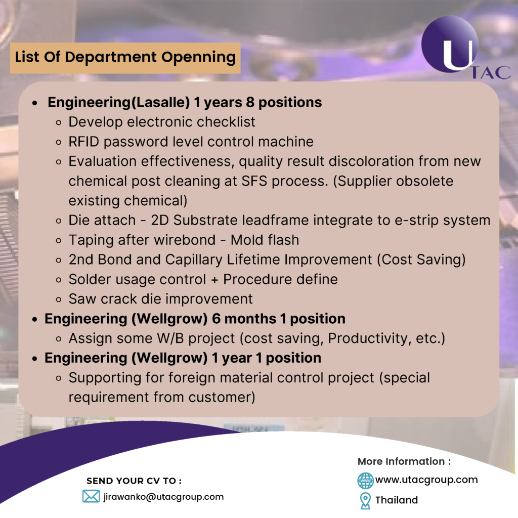 UTAC Internship – Department of Electrical and Computer Engineering